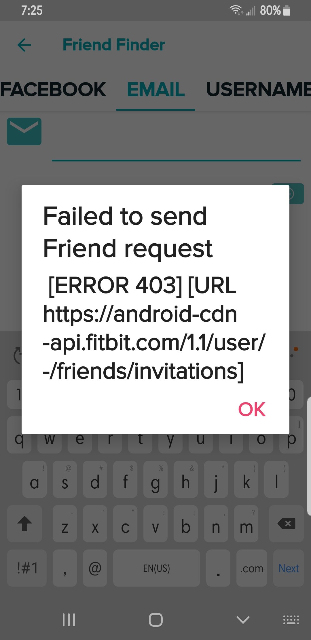 Solved: "Failed to Send Fitbit Friend Request" Error 403 (... - Fitbit ...