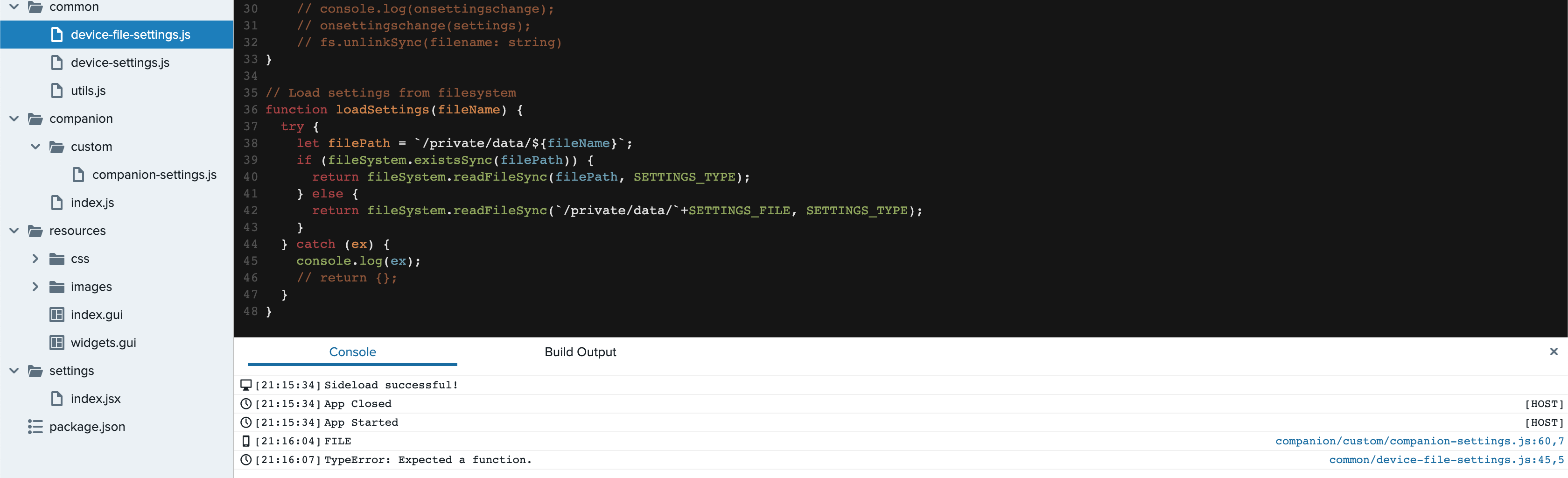 Typeerror Expected A Function File System Fitbit Community