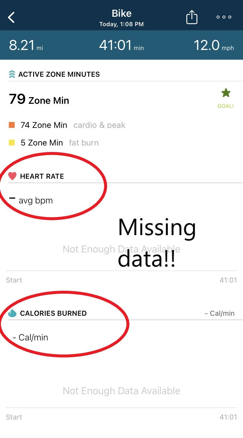 Charge 5 Exercise Bike - missing data - Fitbit Community
