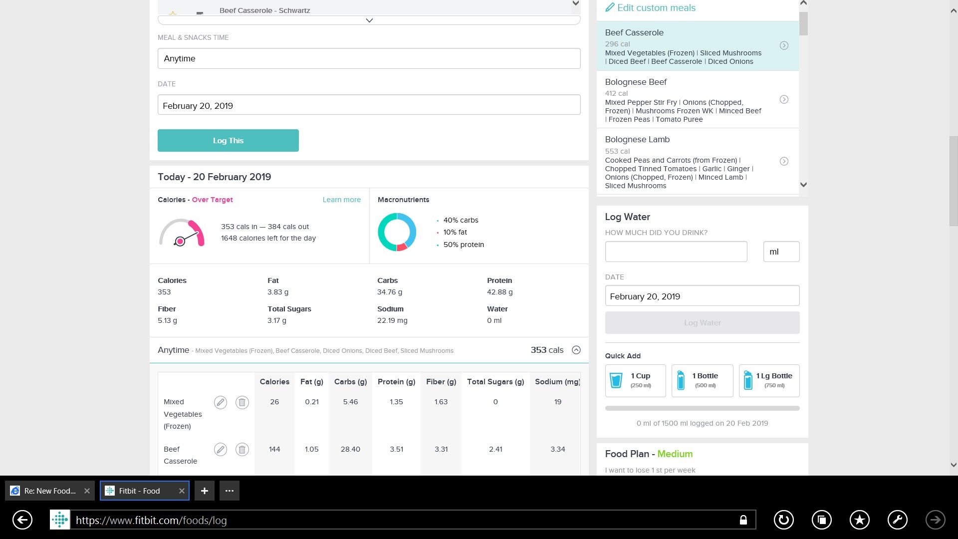 Bring the old food log interface back. - Fitbit Community